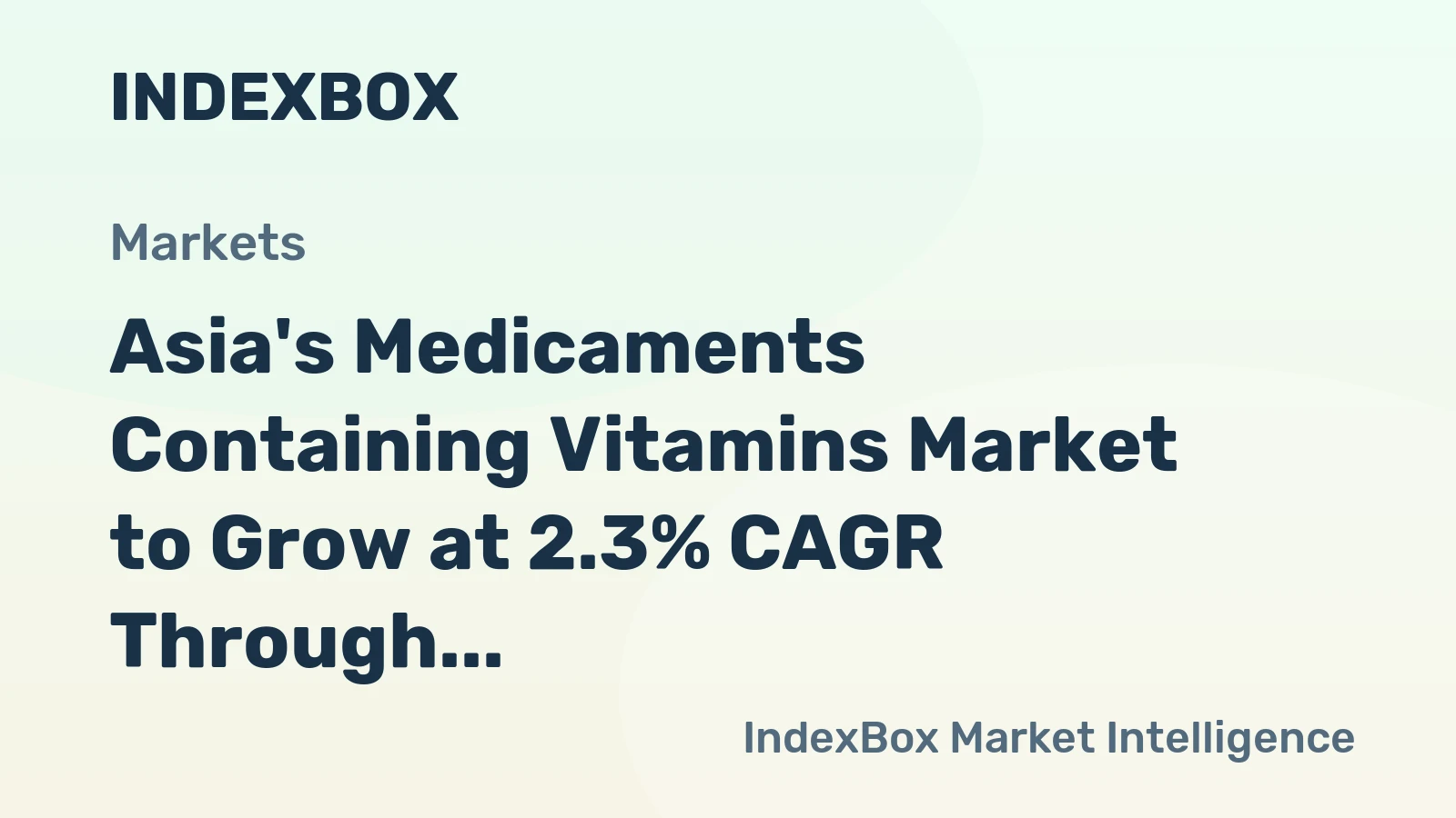 Asia's Medicaments Containing Vitamins Market to Grow at 2.3% CAGR Through 2035