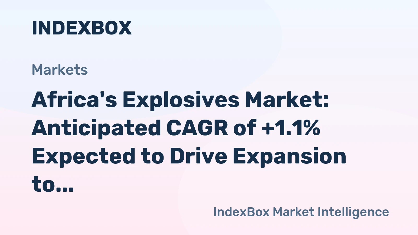 Africa's Explosives Market: Anticipated CAGR of +1.1% Expected to Drive Expansion to 811K Tons by 2035