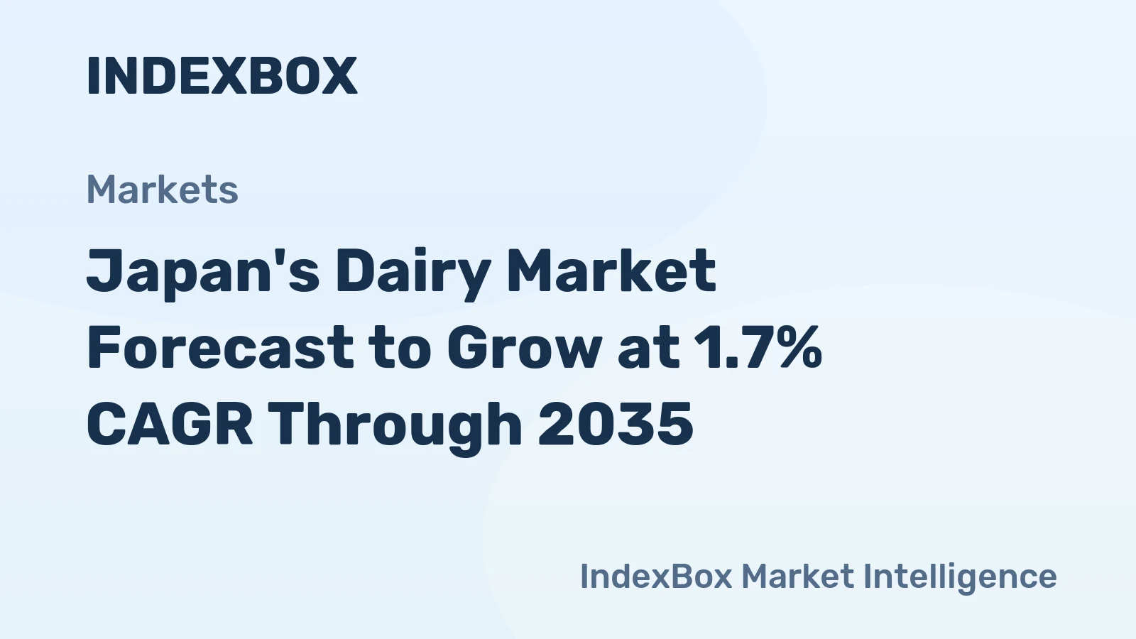 Japan's Dairy Market Forecast to Grow at 1.7% CAGR Through 2035