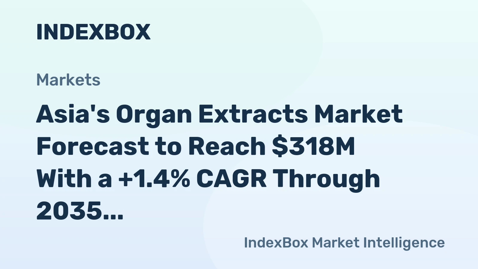 Asia's Organ Extracts Market Forecast to Reach $318M With a +1.4% CAGR Through 2035