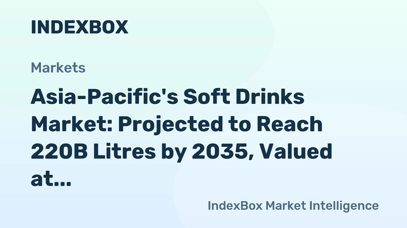 Asia-Pacific's Soft Drinks Market: Projected to Reach 220B Litres by 2035, Valued at $215.1B