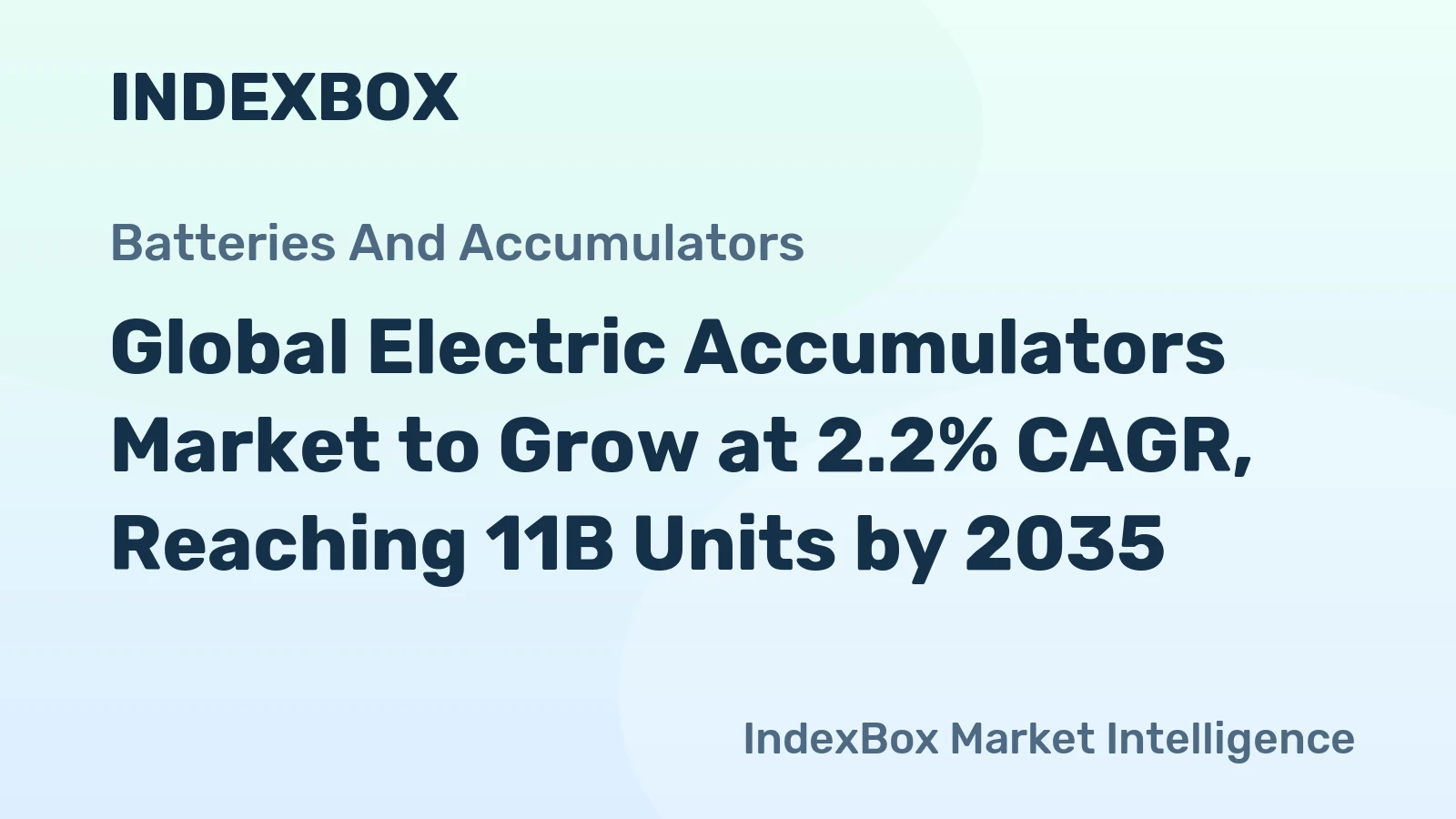 Global Electric Accumulators Market to Grow at 2.2% CAGR, Reaching 11B Units by 2035