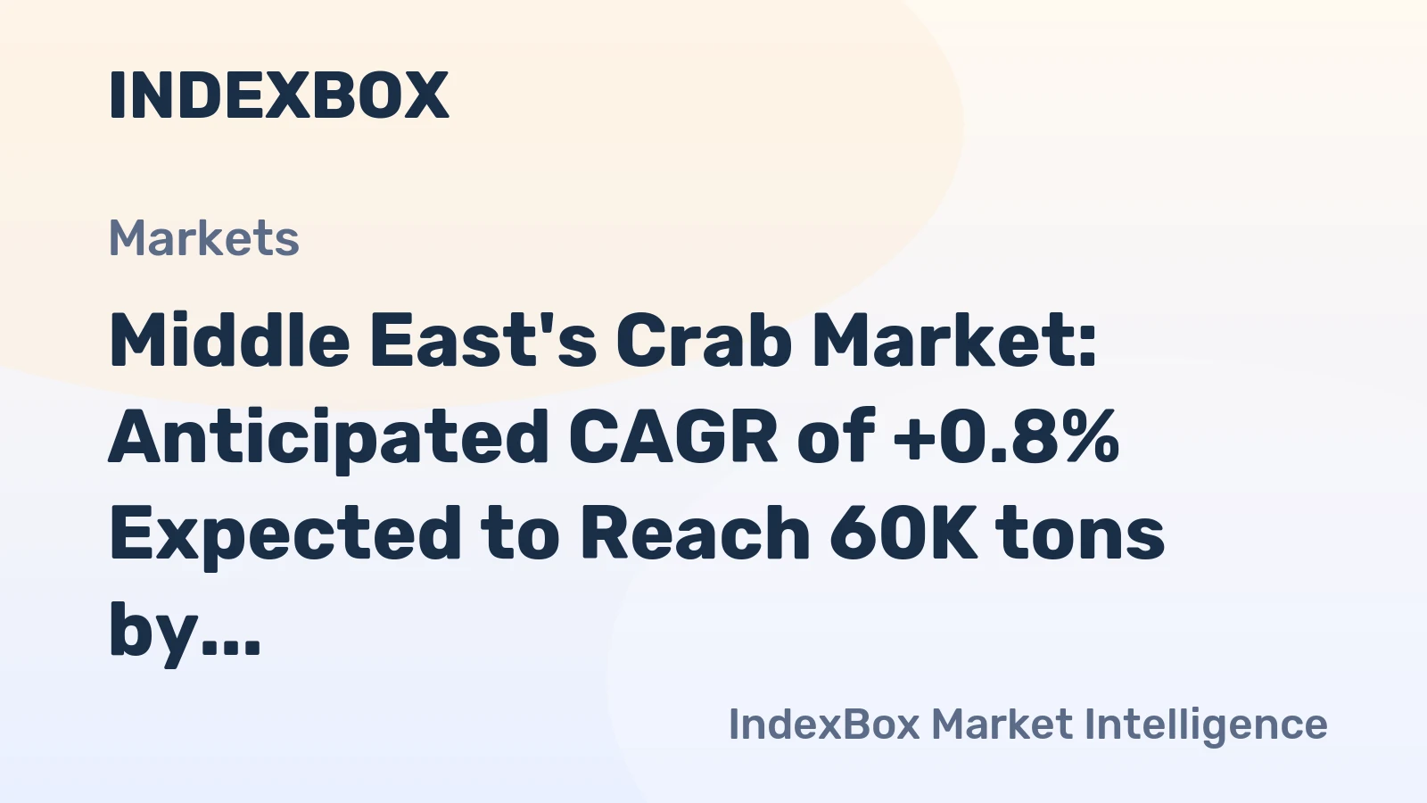 Middle East's Crab Market: Anticipated CAGR of +0.8% Expected to Reach 60K tons by 2035