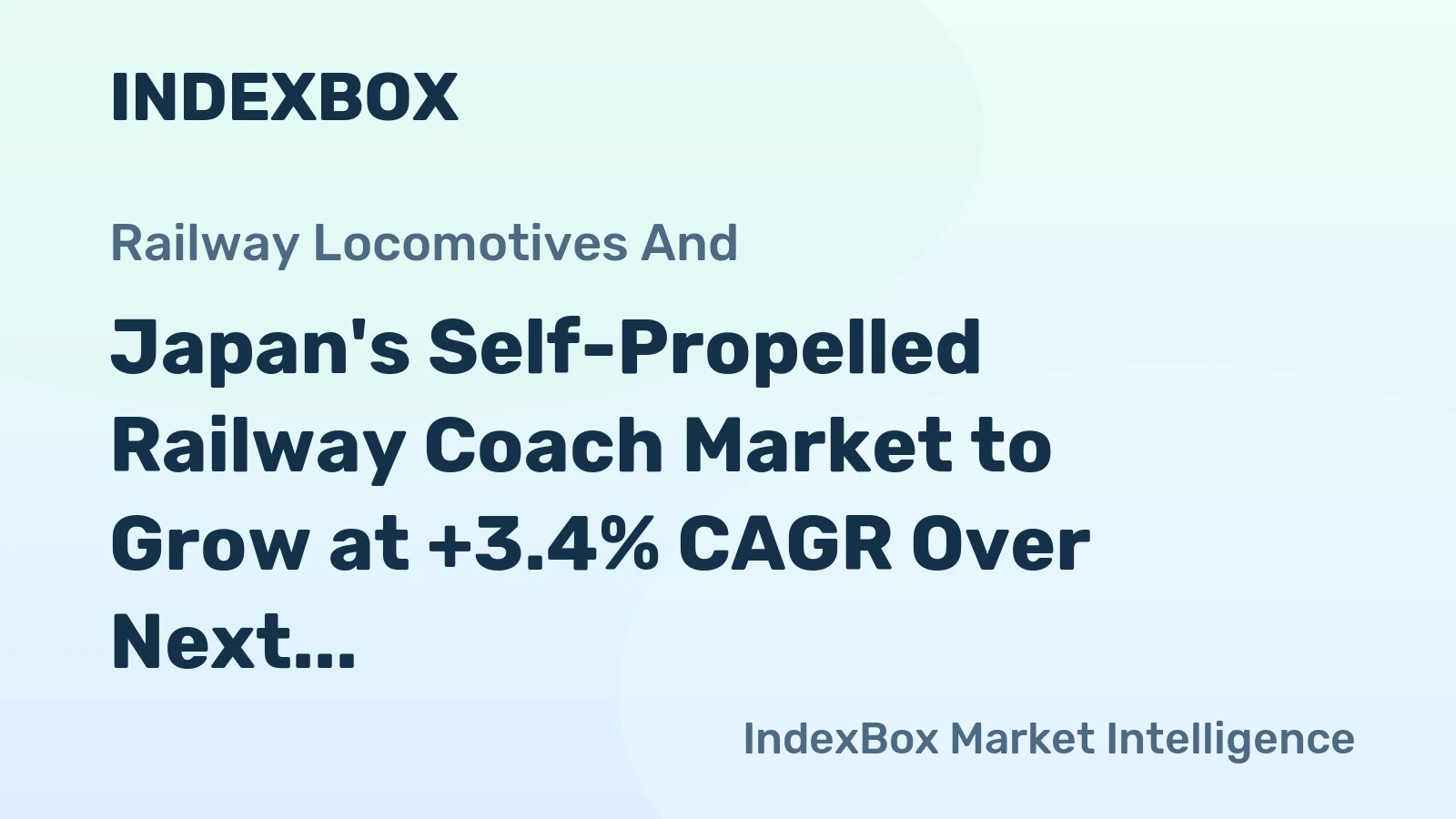 Japan's Self-Propelled Railway Coach Market to Grow at +3.4% CAGR Over Next Decade