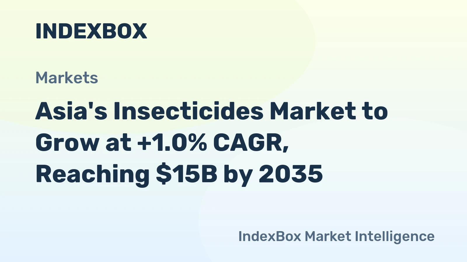 Asia's Insecticides Market to Grow at +1.0% CAGR, Reaching $15B by 2035