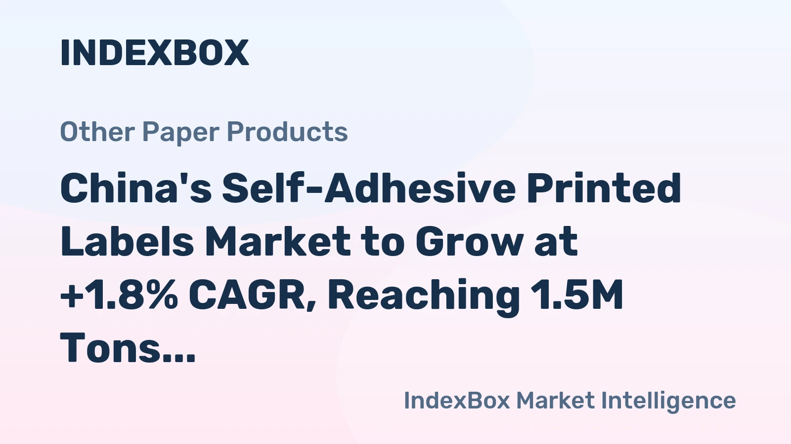 China's Self-Adhesive Printed Labels Market to Grow at +1.8% CAGR, Reaching 1.5M Tons by 2035