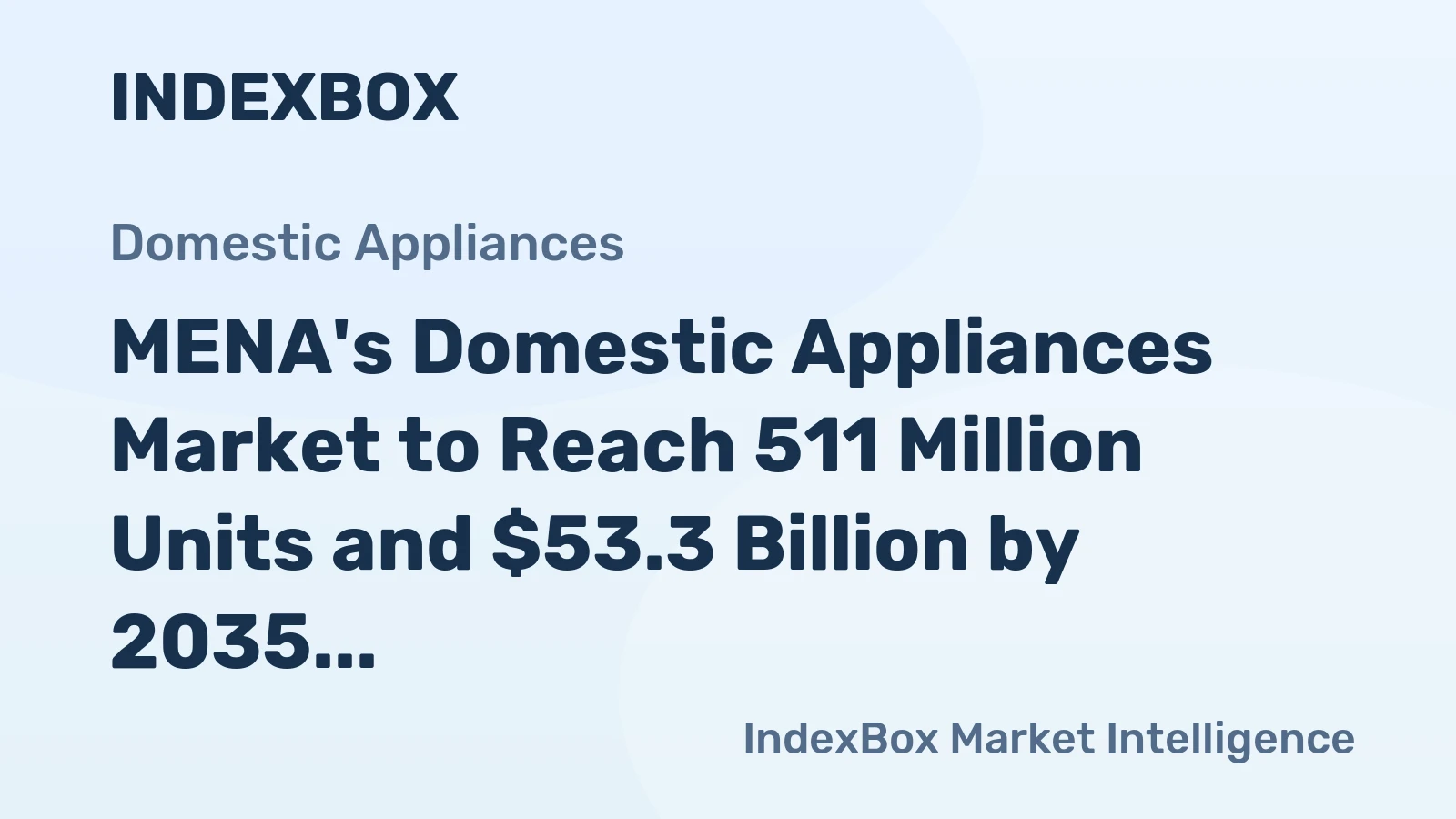 MENA's Domestic Appliances Market to Reach 511 Million Units and $53.3 Billion by 2035