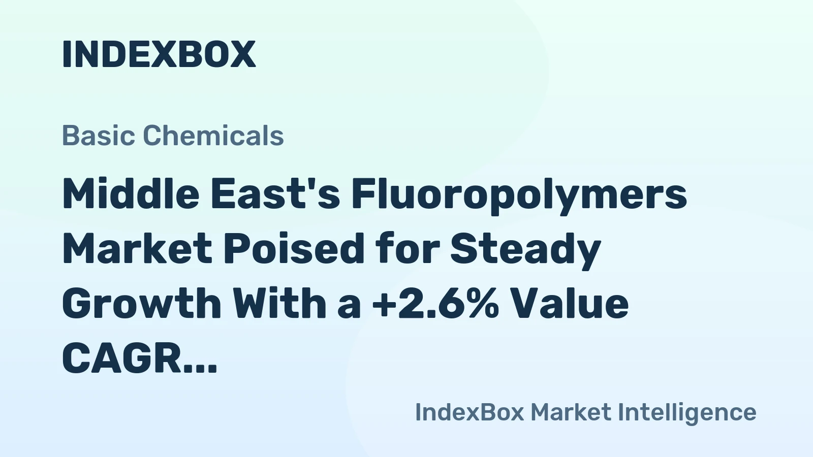 Middle East's Fluoropolymers Market Poised for Steady Growth With a +2.6% Value CAGR