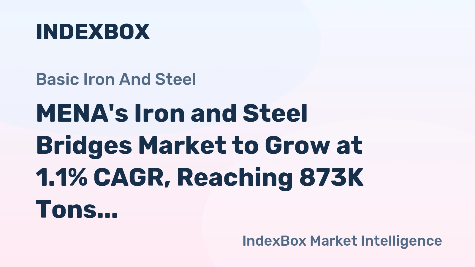 MENA's Iron and Steel Bridges Market to Grow at 1.1% CAGR, Reaching 873K Tons by 2035