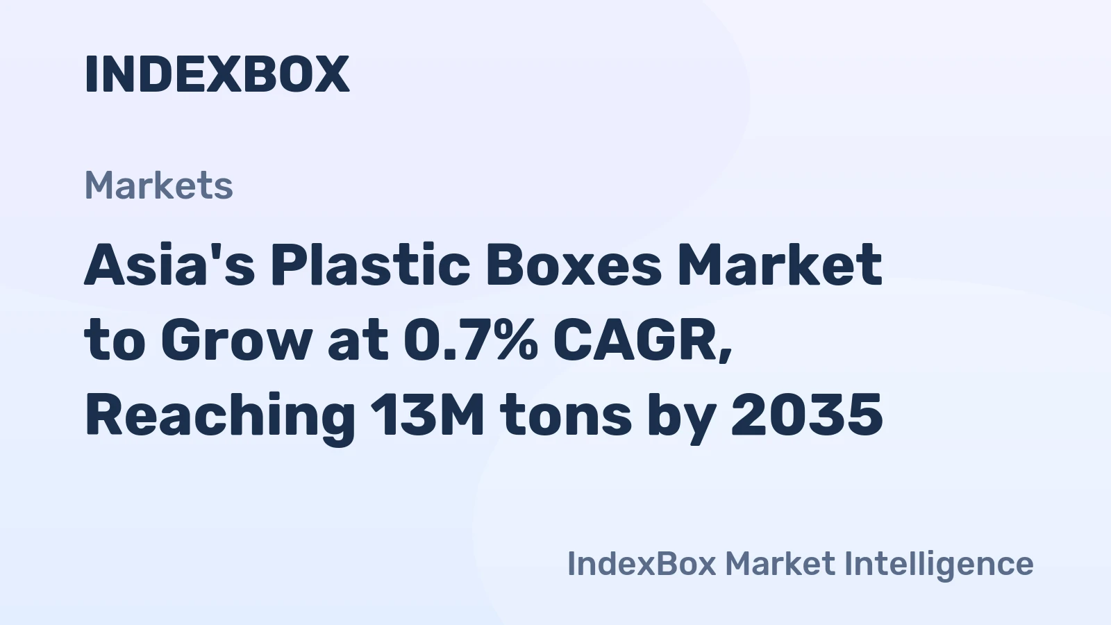 Asia's Plastic Boxes Market to Grow at 0.7% CAGR, Reaching 13M tons by 2035