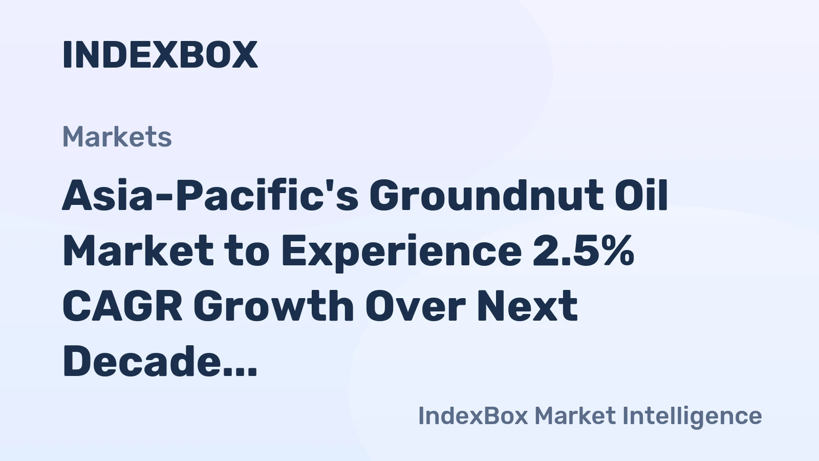 Asia-Pacific's Groundnut Oil Market to Experience 2.5% CAGR Growth Over Next Decade