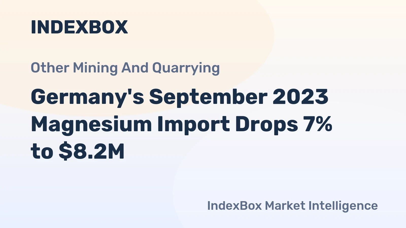 Germany's September 2023 Magnesium Import Drops 7% to $8.2M