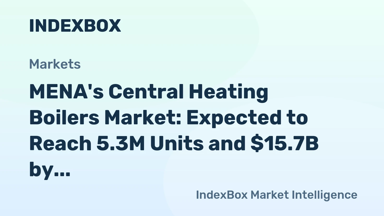 MENA's Central Heating Boilers Market: Expected to Reach 5.3M Units and $15.7B by 2035