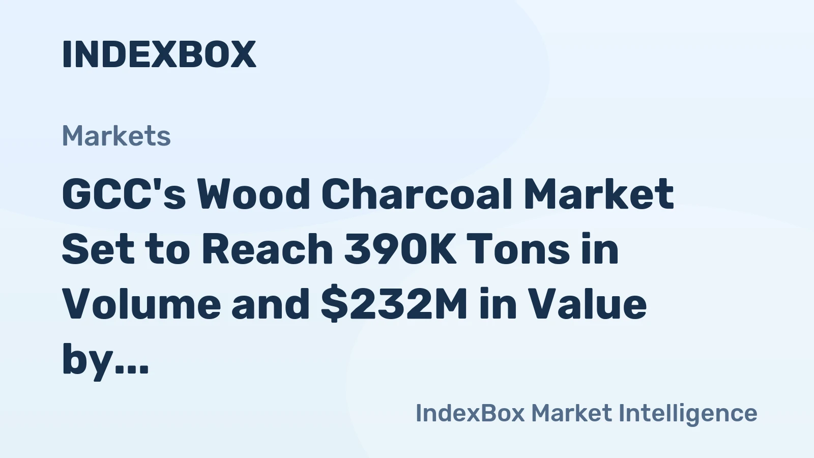GCC's Wood Charcoal Market Set to Reach 390K Tons in Volume and $232M in Value by 2035