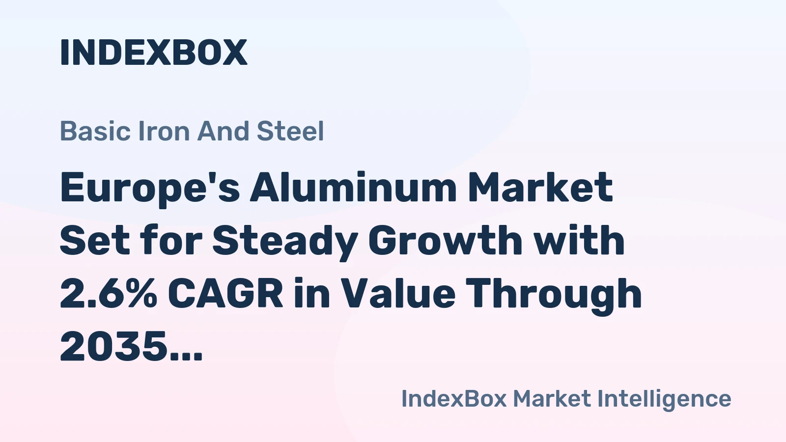 Europe's Aluminum Market Set for Steady Growth with 2.6% CAGR in Value Through 2035