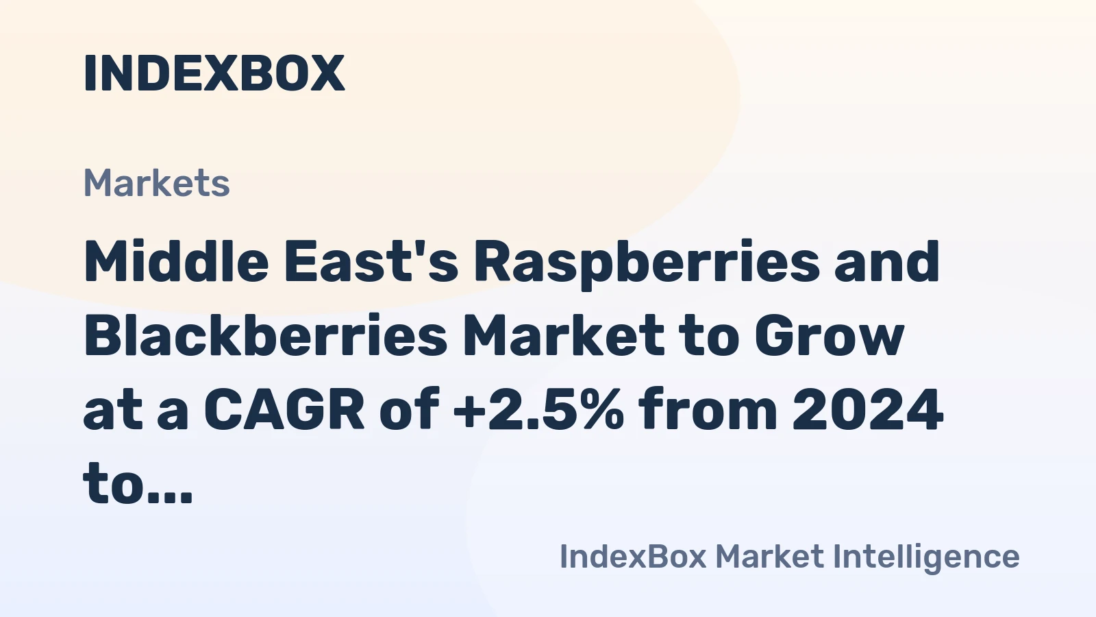 Middle East's Raspberries and Blackberries Market to Grow at a CAGR of +2.5% from 2024 to 2035