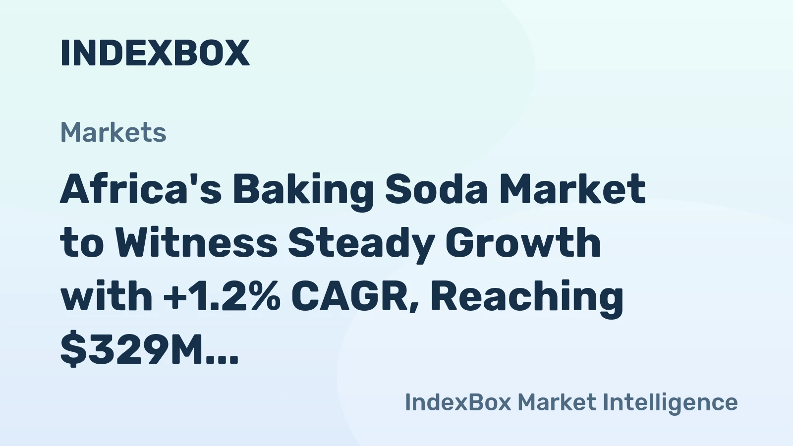 Africa's Baking Soda Market to Witness Steady Growth with +1.2% CAGR, Reaching $329M by 2035