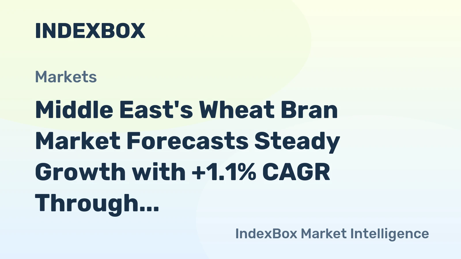 Middle East's Wheat Bran Market Forecasts Steady Growth with +1.1% CAGR Through 2035