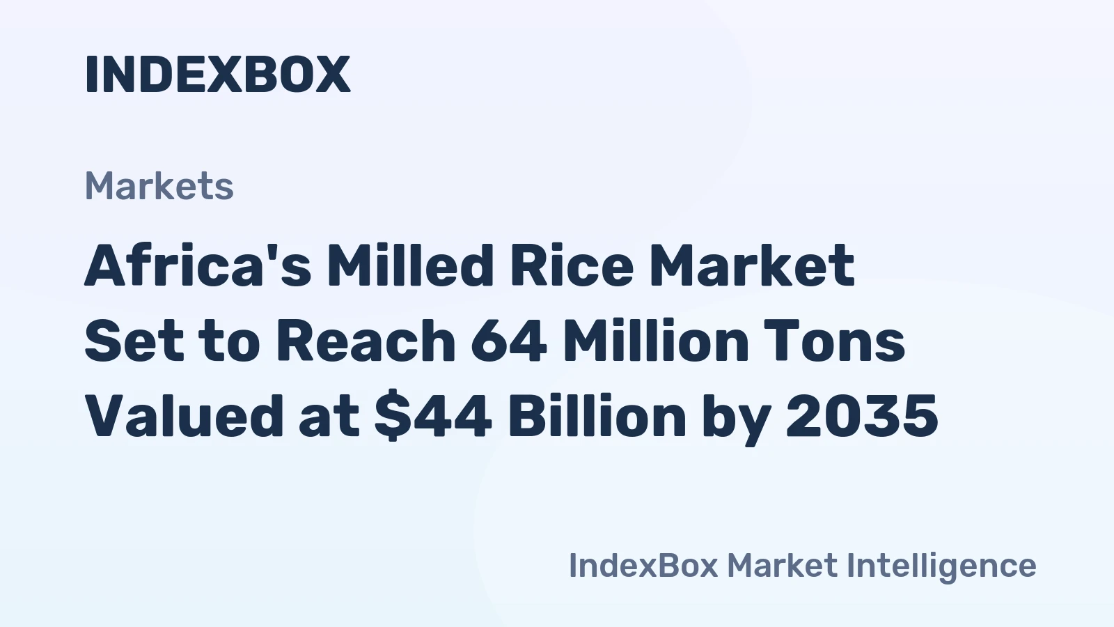 Africa's Milled Rice Market Set to Reach 64 Million Tons Valued at $44 Billion by 2035