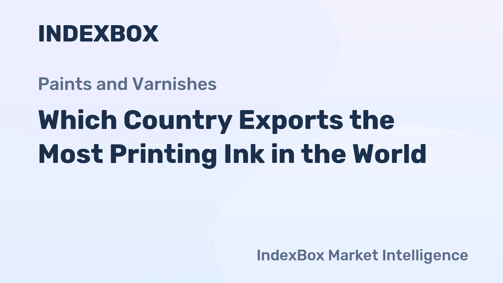 Which Country Exports the Most Printing Ink in the World?