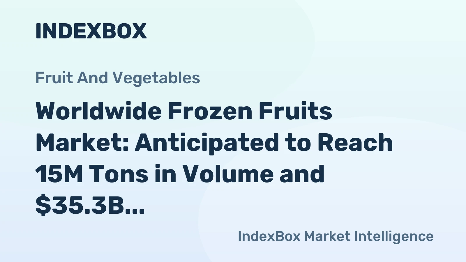 Worldwide Frozen Fruits Market: Anticipated to Reach 15M Tons in Volume and $35.3B in Value by 2035