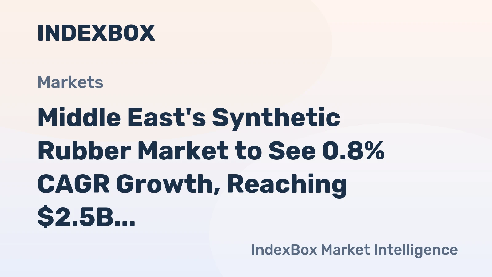 Middle East's Synthetic Rubber Market to See 0.8% CAGR Growth, Reaching $2.5B by 2035