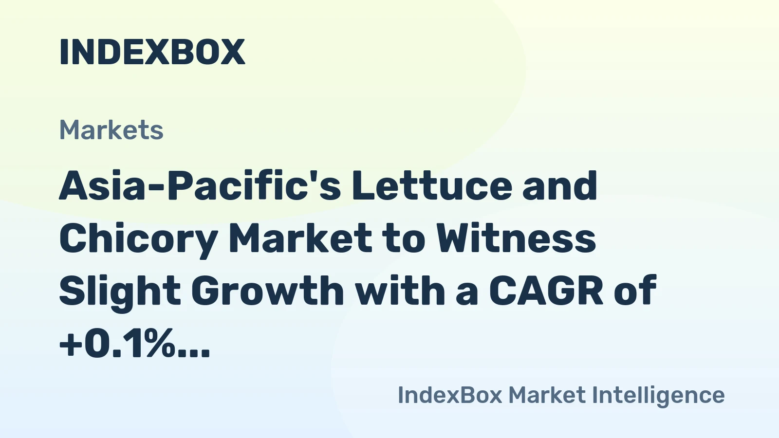 Asia-Pacific's Lettuce and Chicory Market to Witness Slight Growth with a CAGR of +0.1%