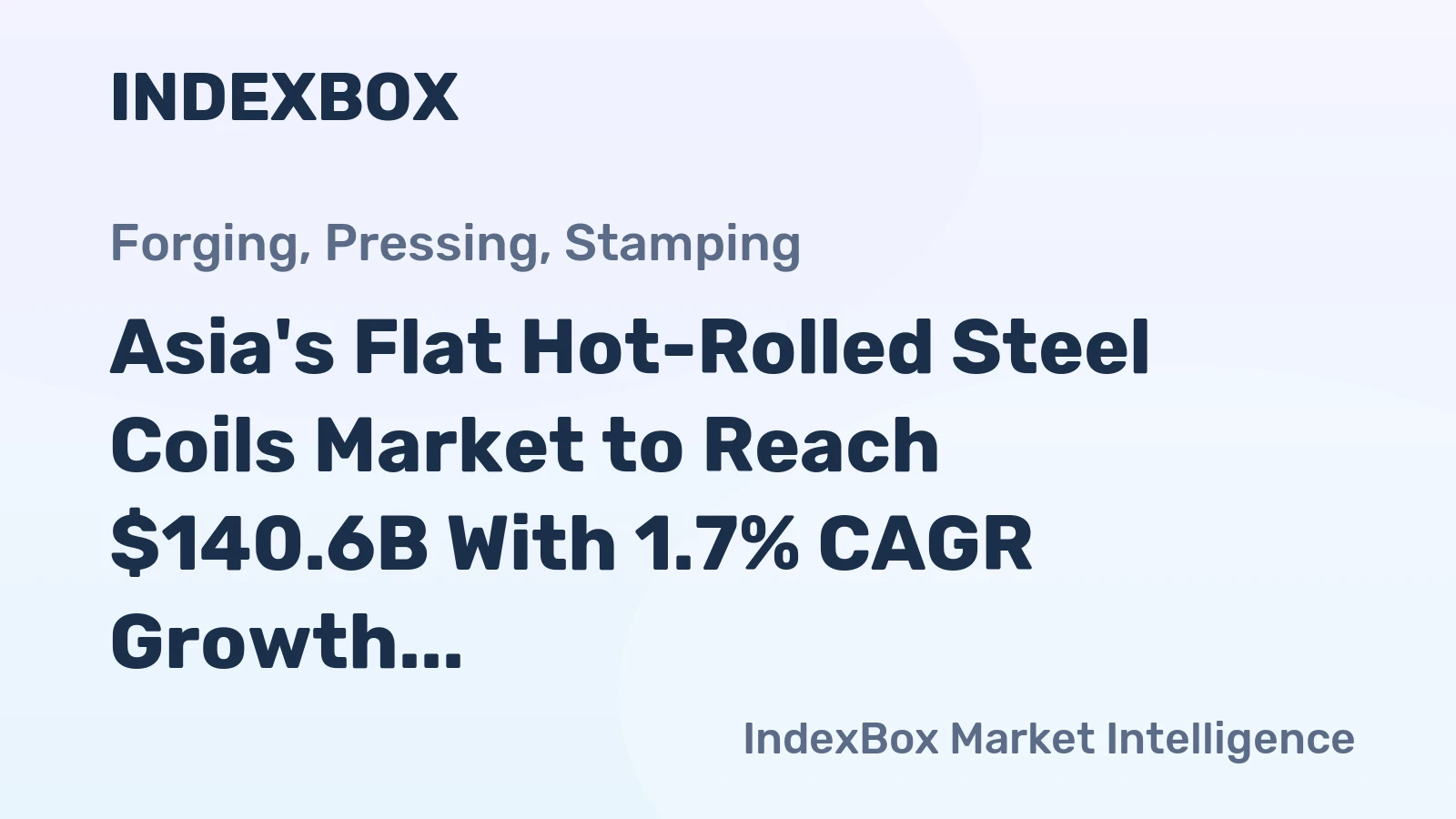 Asia's Flat Hot-Rolled Steel Coils Market to Reach $140.6B With 1.7% CAGR Growth