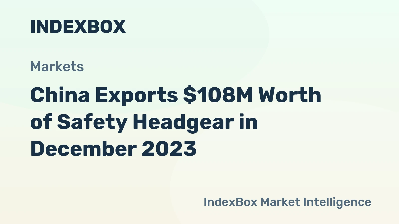 China Exports $108M Worth of Safety Headgear in December 2023