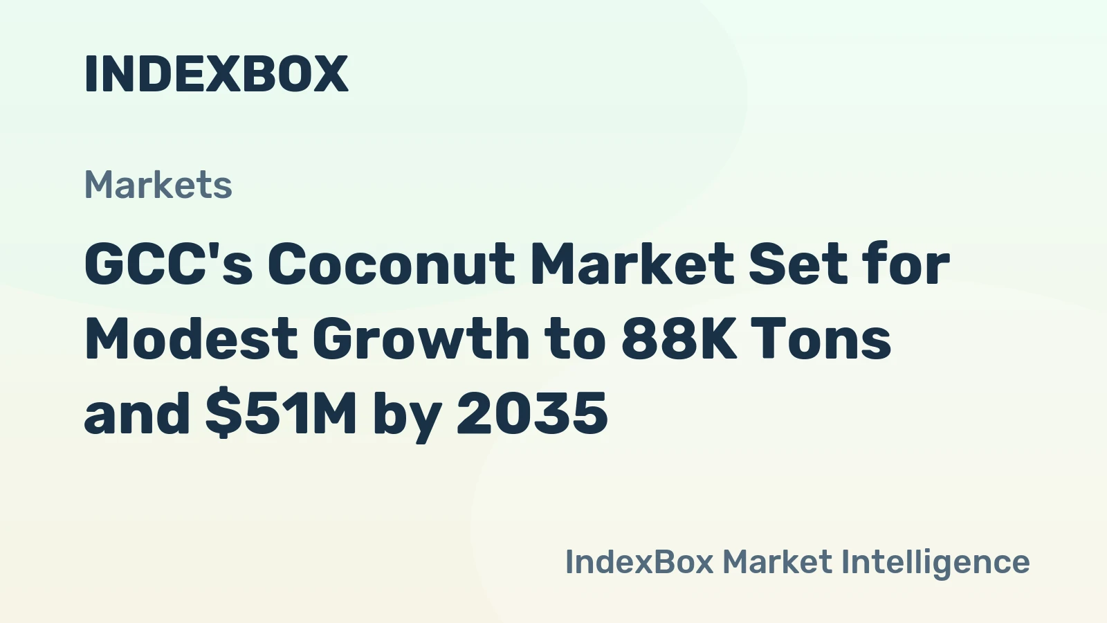 GCC's Coconut Market Set for Modest Growth to 88K Tons and $51M by 2035