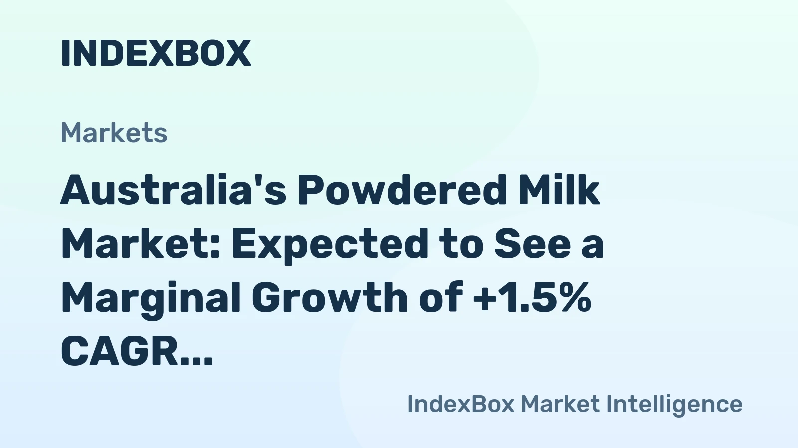 Australia's Powdered Milk Market: Expected to See a Marginal Growth of +1.5% CAGR from 2024 to 2035