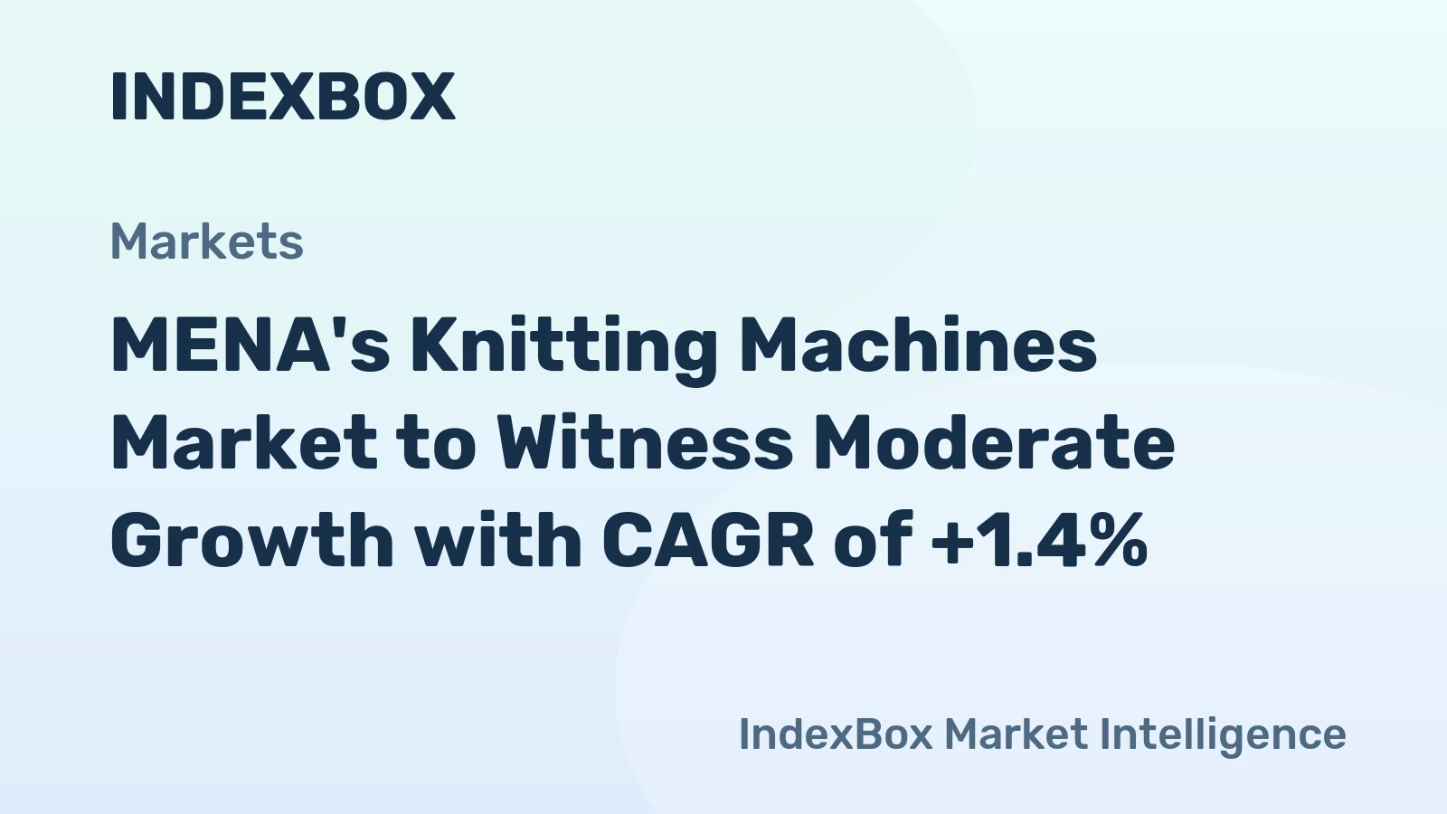 MENA's Knitting Machines Market to Witness Moderate Growth with CAGR of +1.4%
