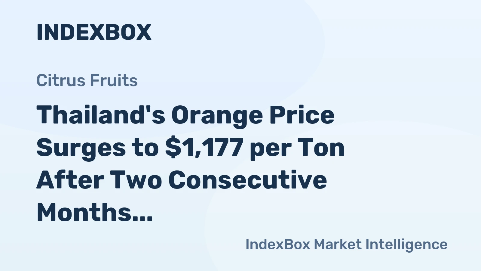 Thailand's Orange Price Surges to $1,177 per Ton After Two Consecutive Months of Growth