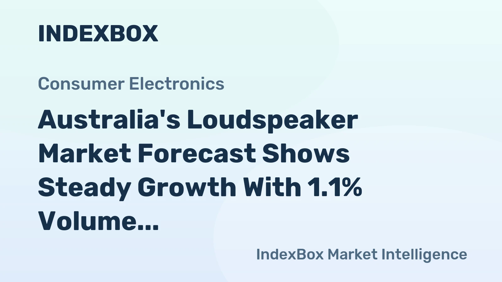 Australia's Loudspeaker Market Forecast Shows Steady Growth With 1.1% Volume CAGR Through 2035