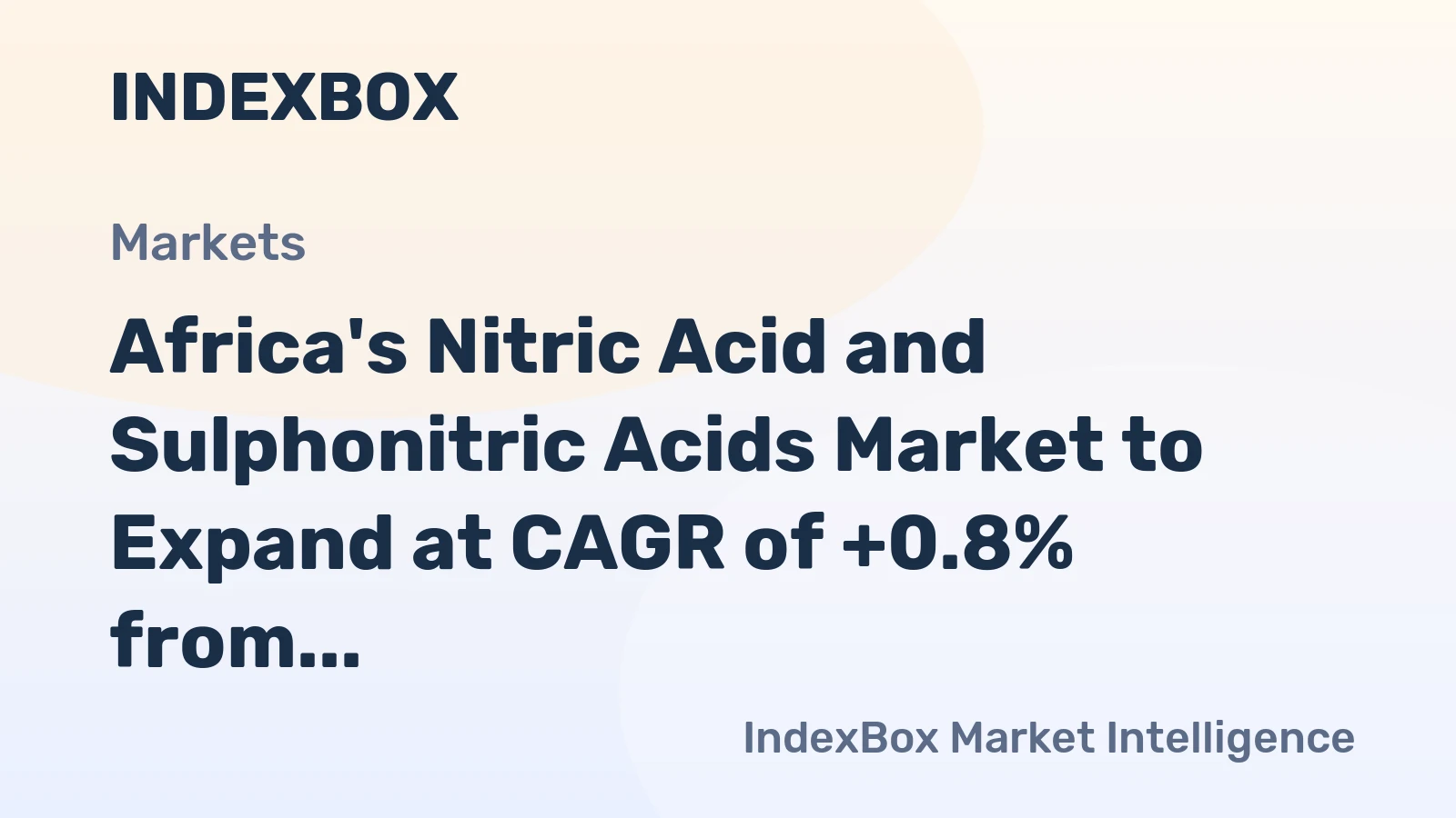Africa's Nitric Acid and Sulphonitric Acids Market to Expand at CAGR of +0.8% from 2024 to 2035, Reaching $641M in Value by 2035