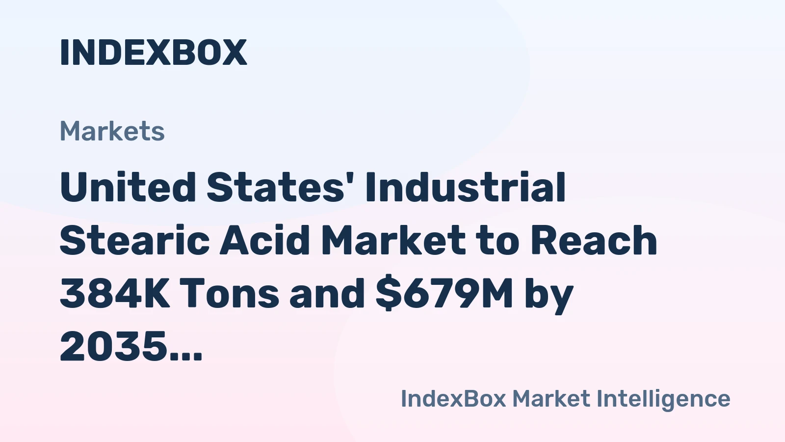 United States' Industrial Stearic Acid Market to Reach 384K Tons and $679M by 2035