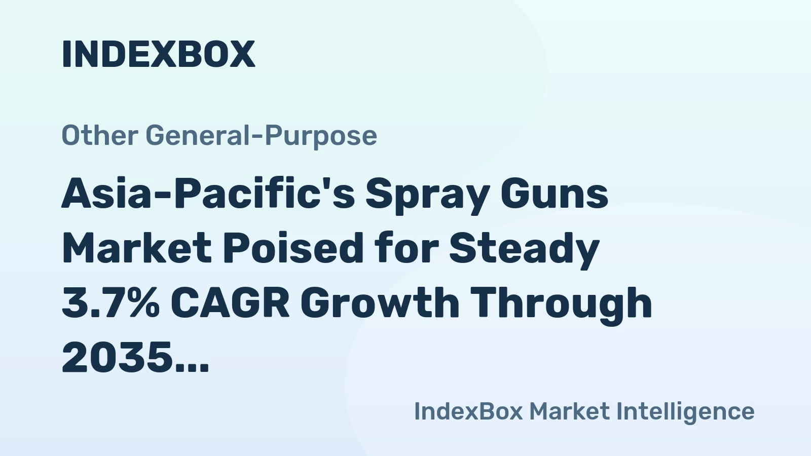 Asia-Pacific's Spray Guns Market Poised for Steady 3.7% CAGR Growth Through 2035