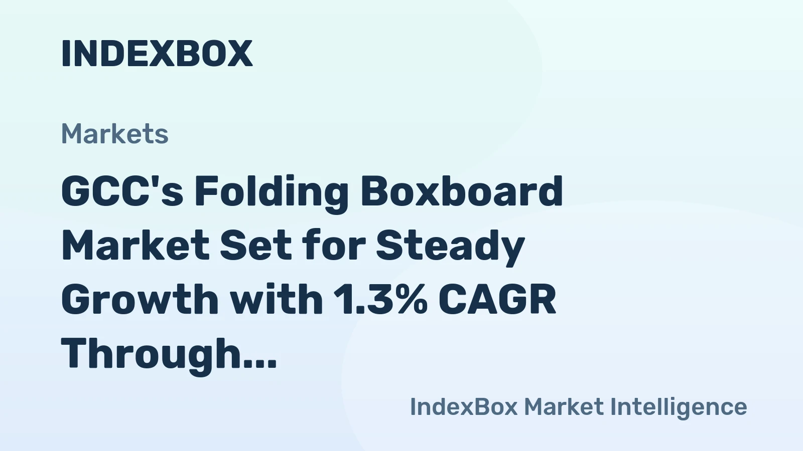 GCC's Folding Boxboard Market Set for Steady Growth with 1.3% CAGR Through 2035