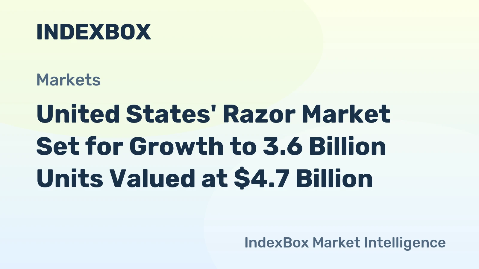 United States' Razor Market Set for Growth to 3.6 Billion Units Valued at $4.7 Billion