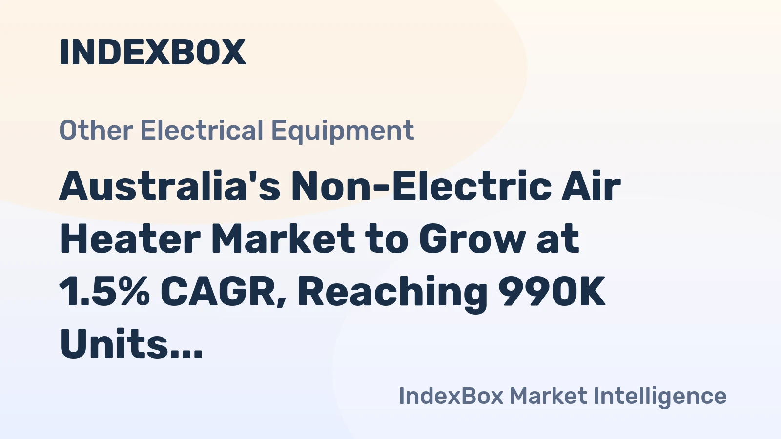 Australia's Non-Electric Air Heater Market to Grow at 1.5% CAGR, Reaching 990K Units by 2035