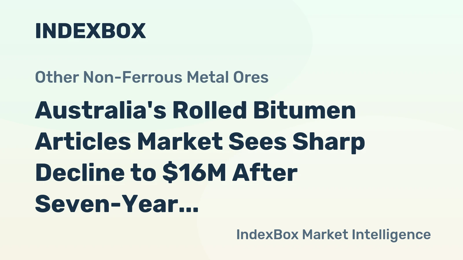 Australia's Rolled Bitumen Articles Market Sees Sharp Decline to $16M After Seven-Year Growth Streak