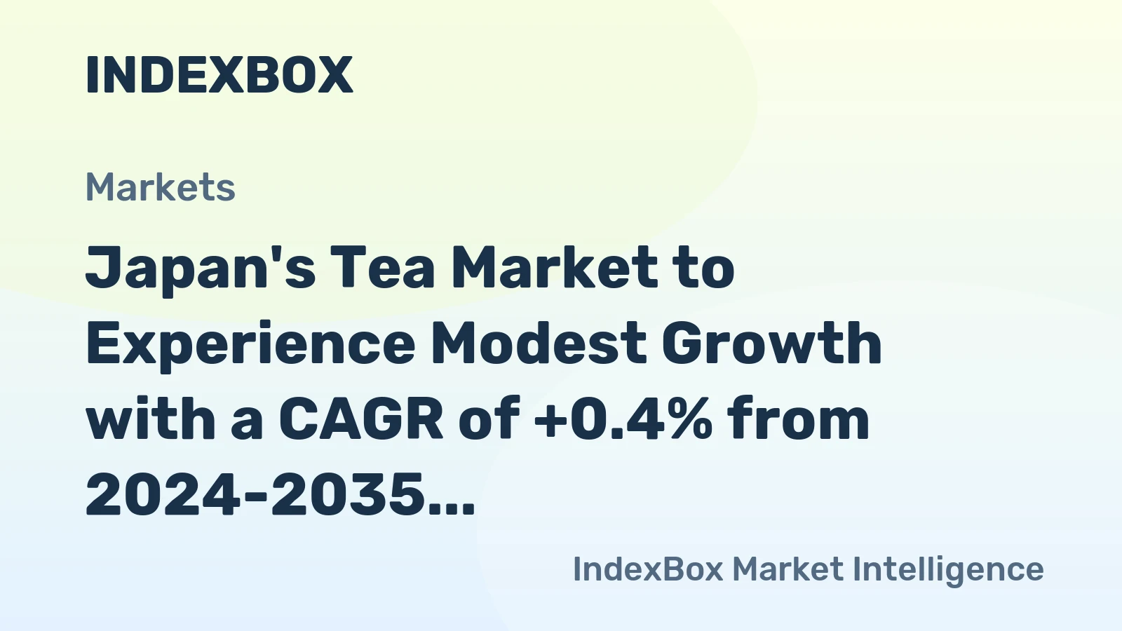 Japan's Tea Market to Experience Modest Growth with a CAGR of +0.4% from 2024-2035