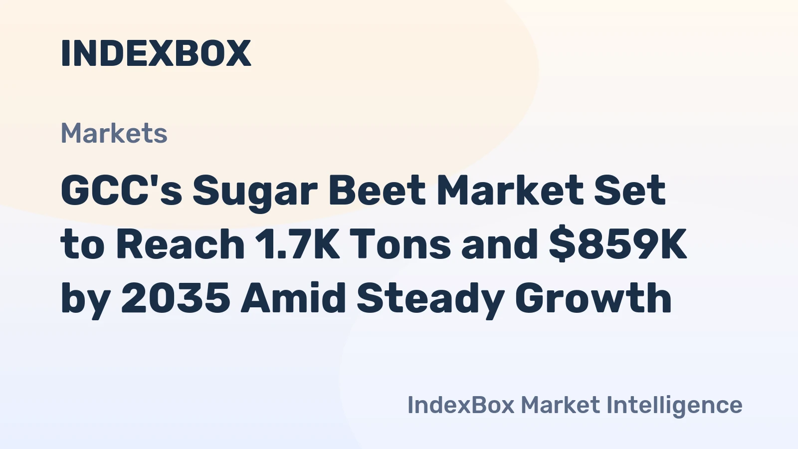 GCC's Sugar Beet Market Set to Reach 1.7K Tons and $859K by 2035 Amid Steady Growth