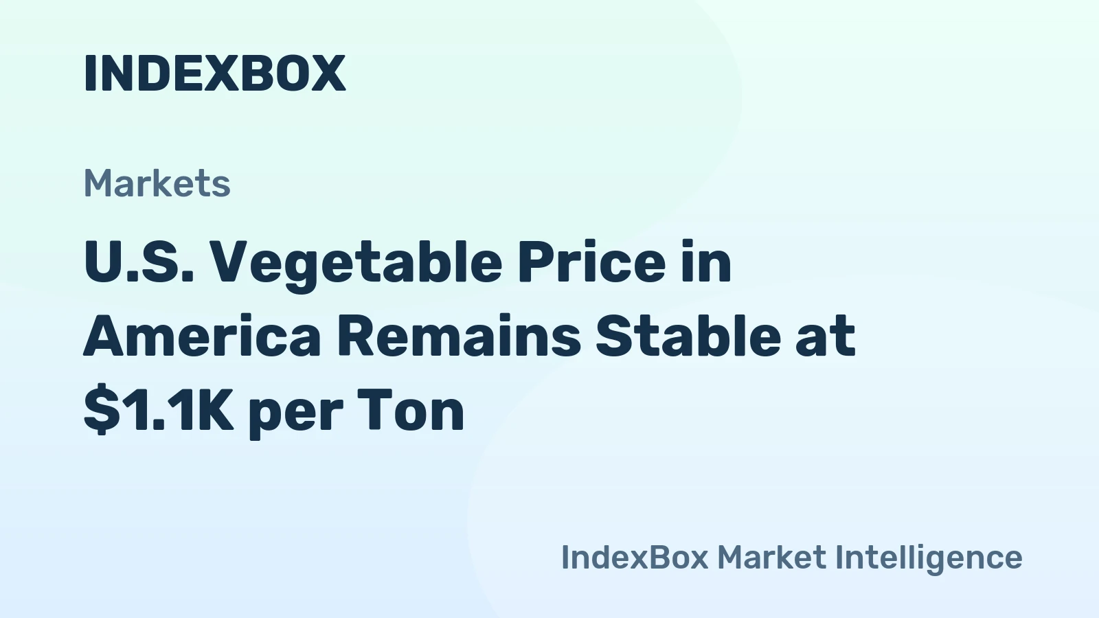 U.S. Vegetable Price in America Remains Stable at $1.1K per Ton