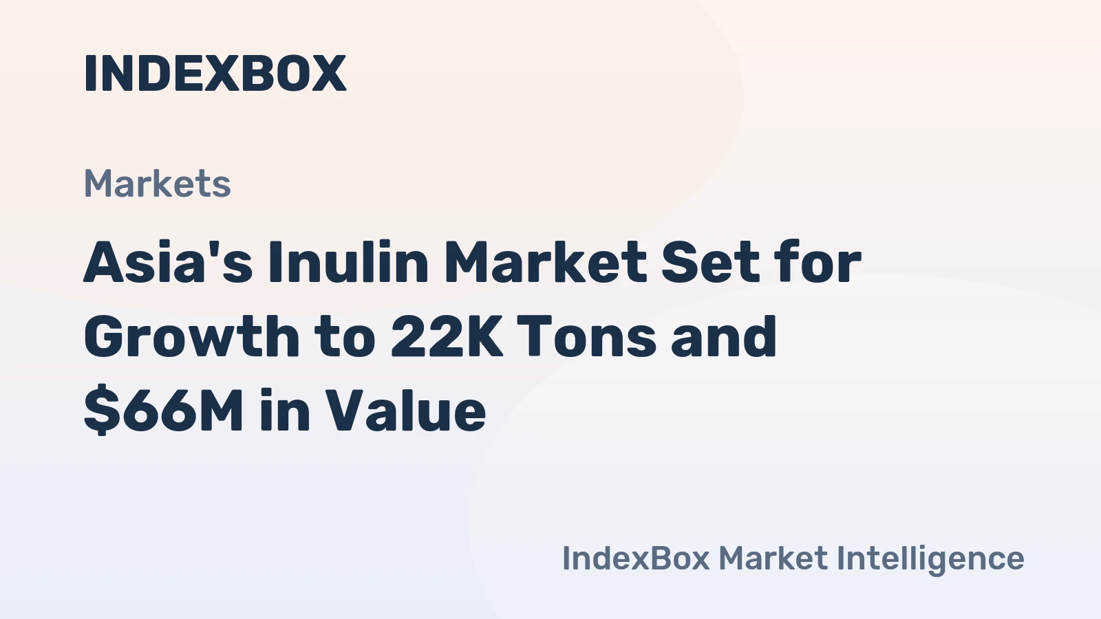 Asia's Inulin Market Set for Growth to 22K Tons and $66M in Value