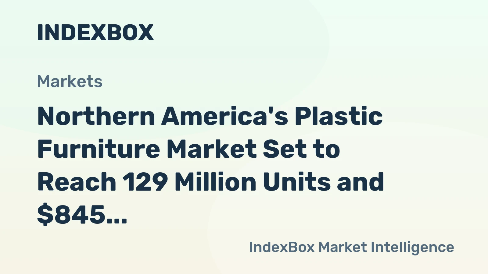 Northern America's Plastic Furniture Market Set to Reach 129 Million Units and $845 Million