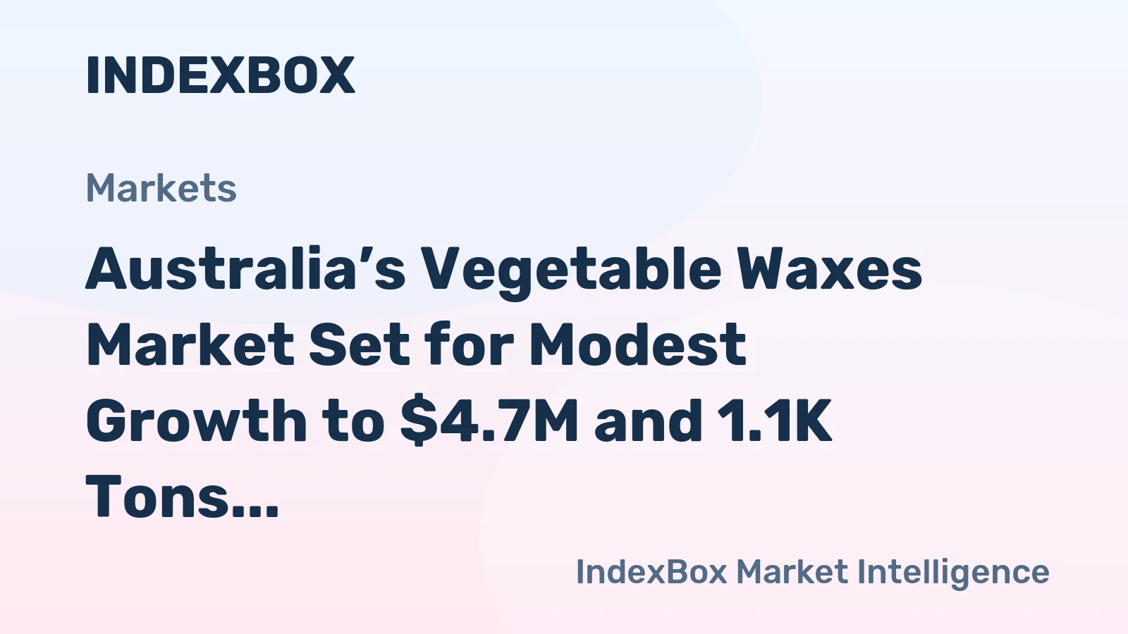 Australia’s Vegetable Waxes Market Set for Modest Growth to $4.7M and 1.1K Tons by 2035
