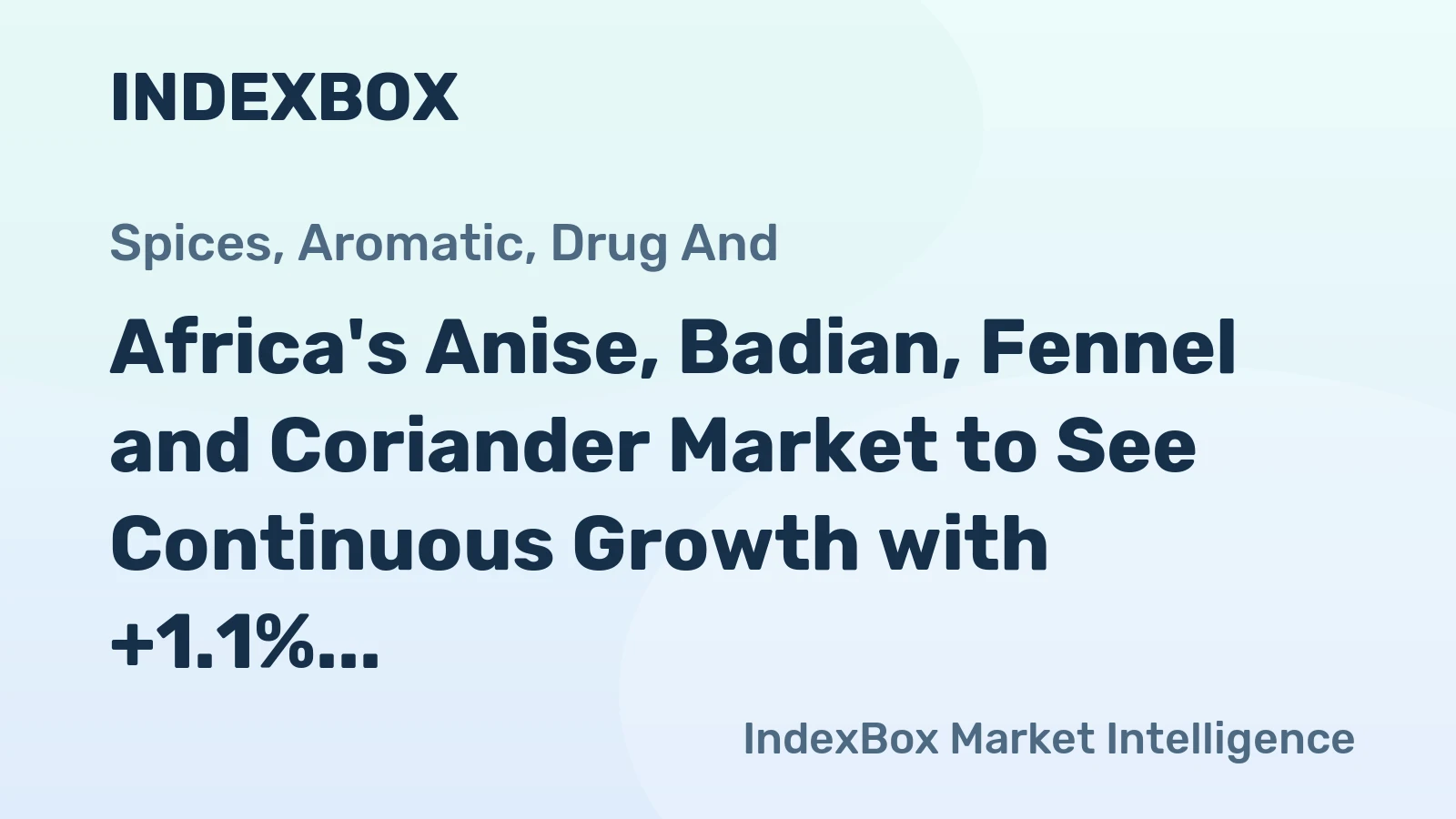 Africa's Anise, Badian, Fennel and Coriander Market to See Continuous Growth with +1.1% CAGR through 2035