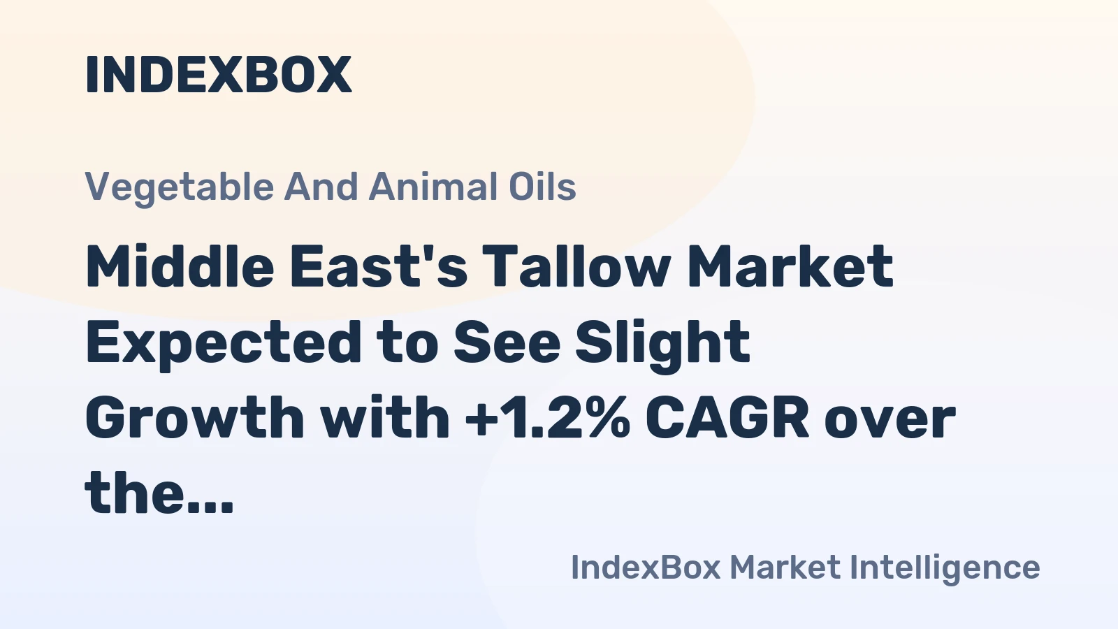 Middle East's Tallow Market Expected to See Slight Growth with +1.2% CAGR over the Next Decade