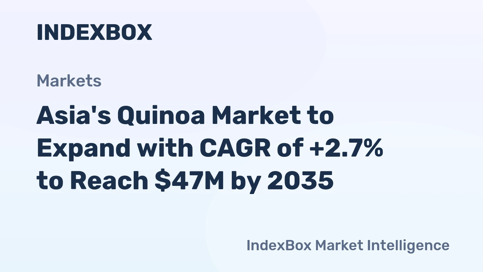Asia's Quinoa Market to Expand with CAGR of +2.7% to Reach $47M by 2035